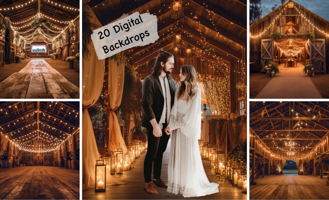 Candlelight Barn Backdrop: Rustic Floral Background for Maternity ...