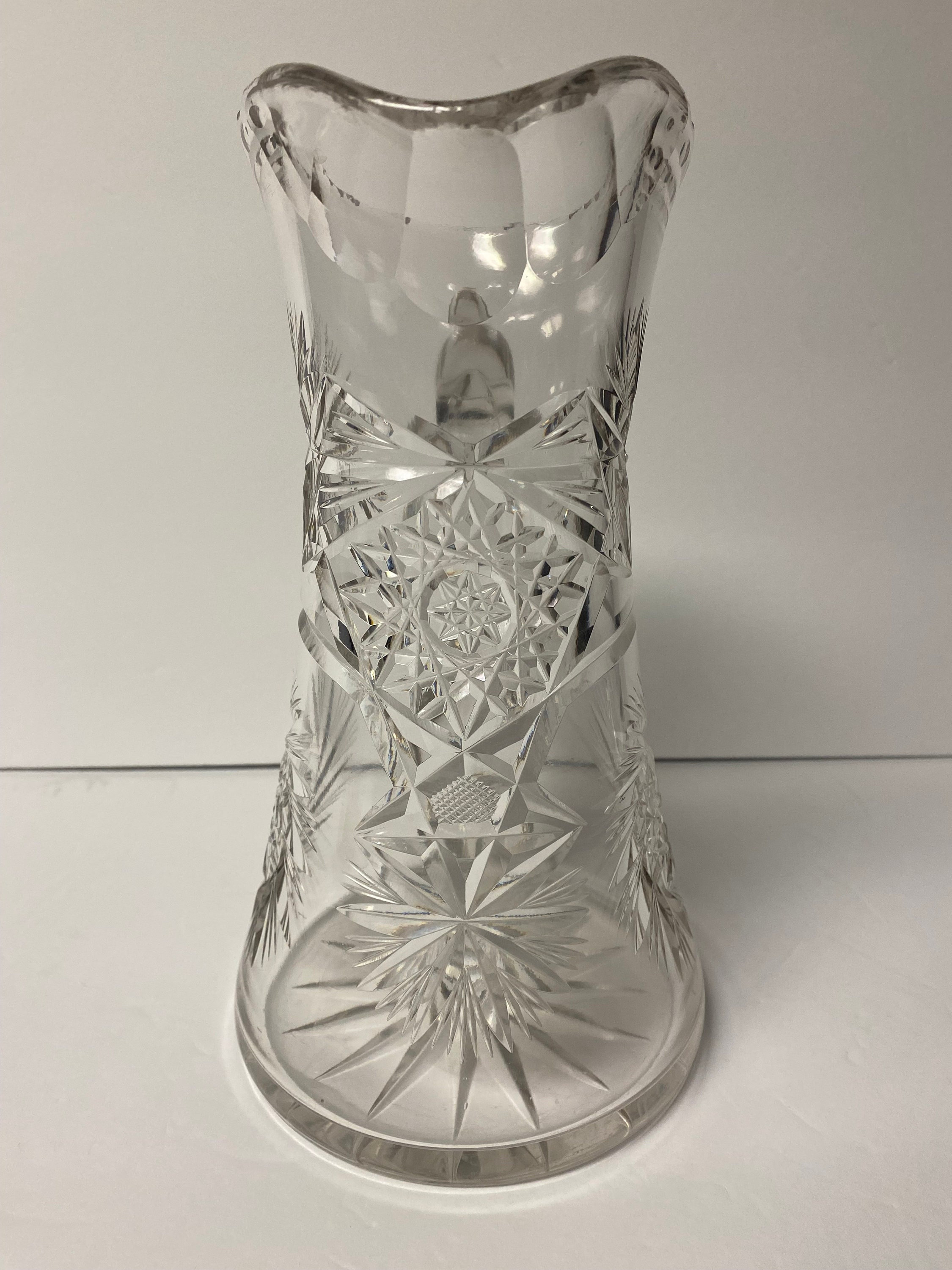 Antique American Brilliant Heavy Cut Glass Pitcher - Etsy