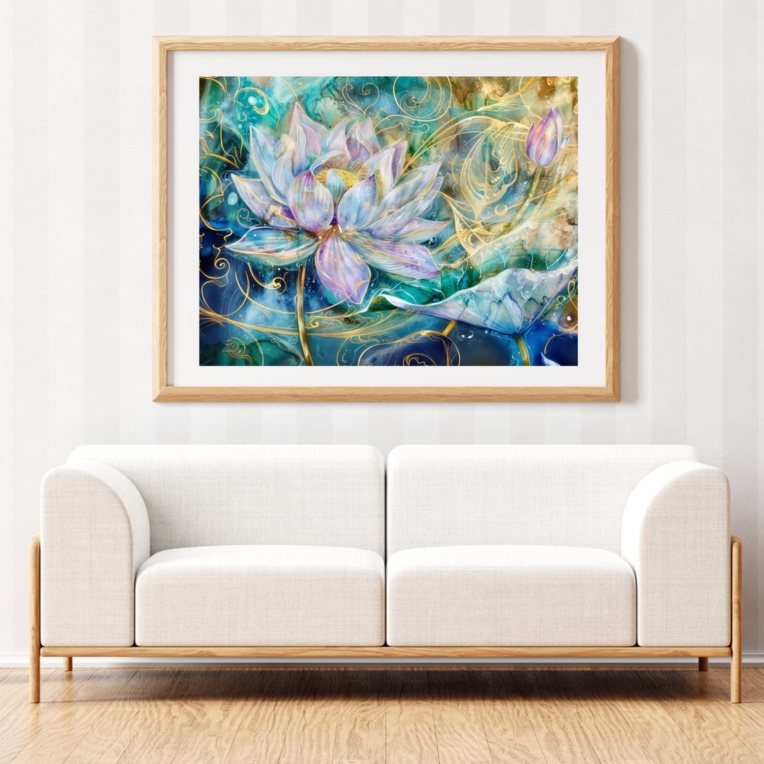 Lotus Flower Wall Art Fantasy Lotus Print Surreal Lotus Flower ...