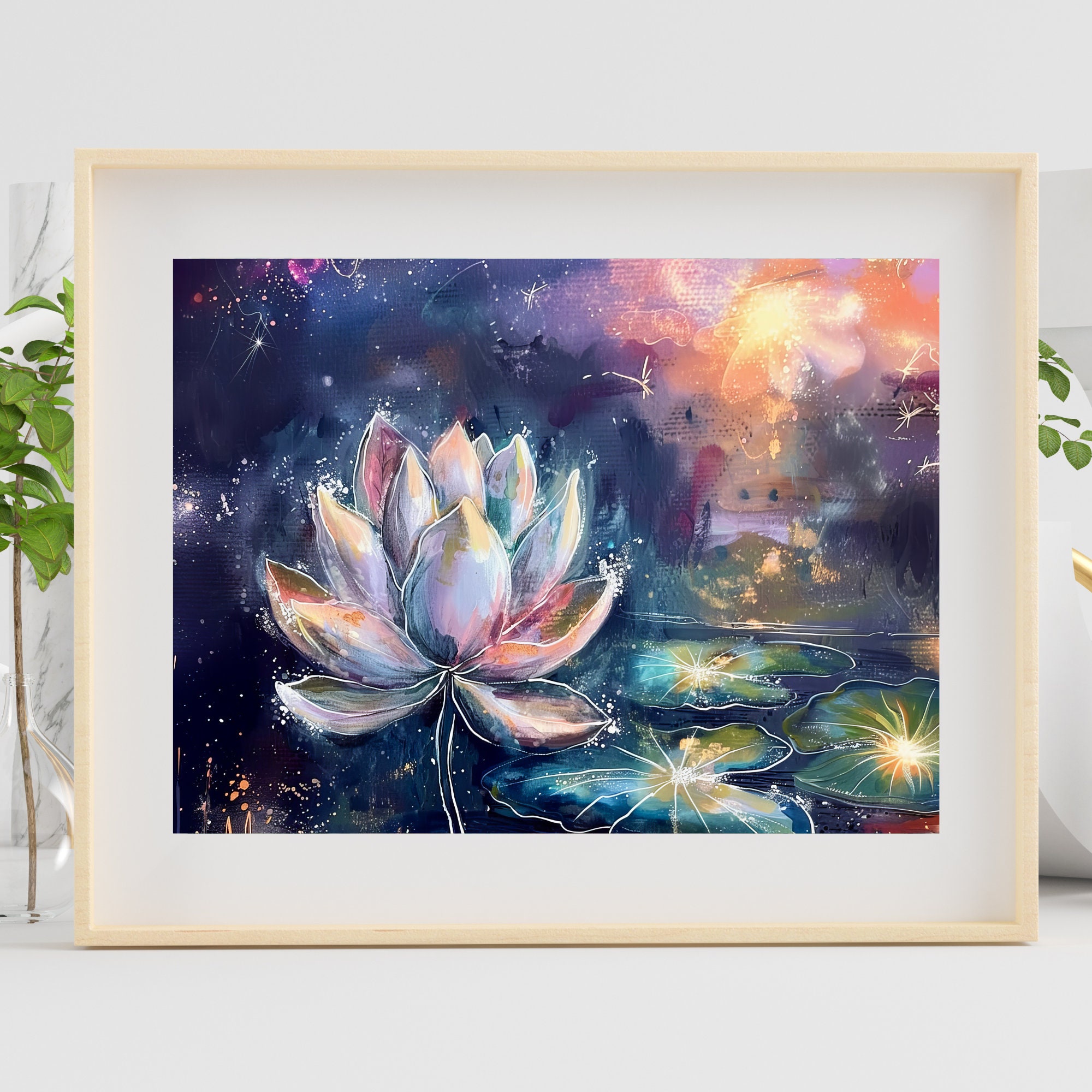 Lotus Flower Wall Art - Spiritual Lotus Print - Enlightened Lotus ...