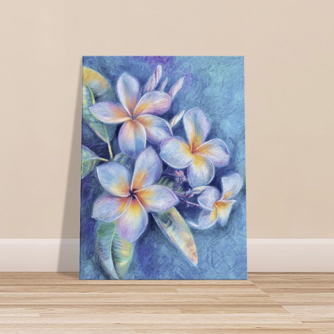 Plumeria Canvas - Frangipani Wall Art - Tropical Flowers - Hawaiian ...