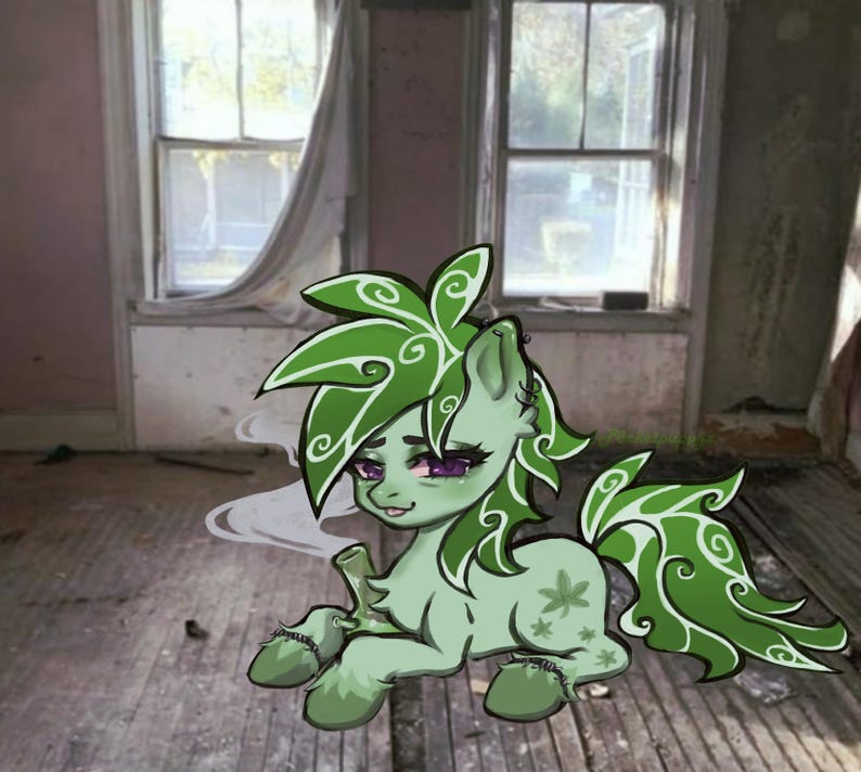 3x2 MLP Stoney Pony Weed 420 Sticker - Etsy