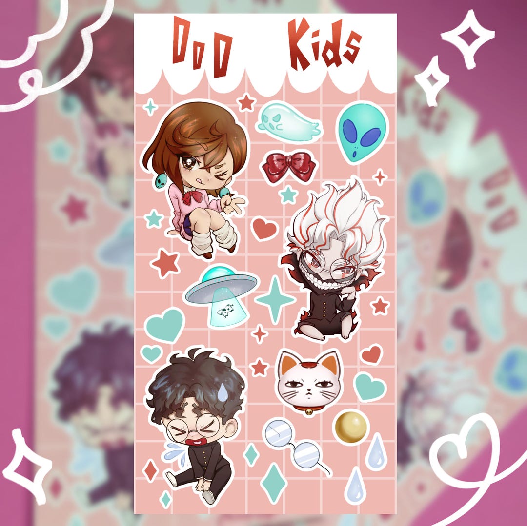 Dandadan Chibis Sticker Sheet Okarun, Momo Ayase, Ken Takakura - Etsy