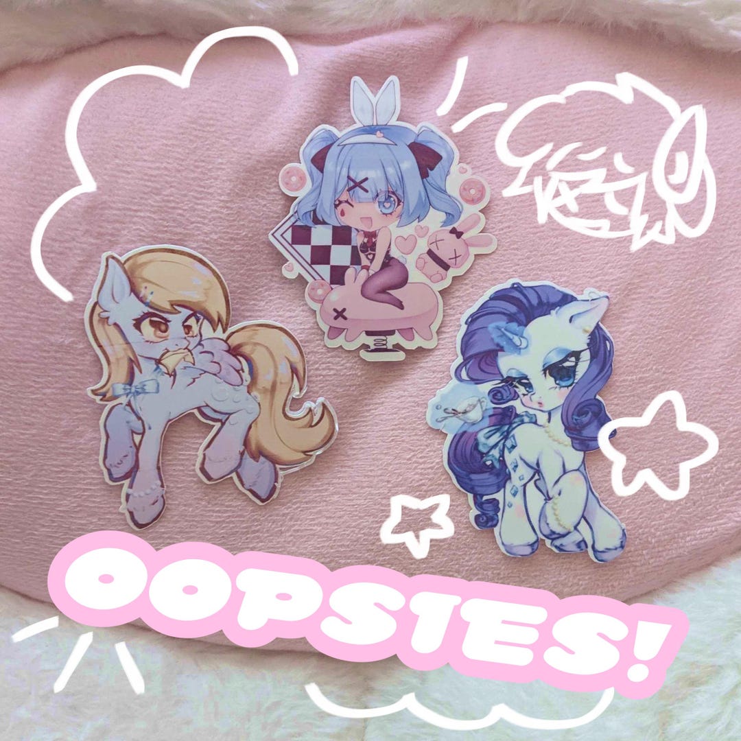 B GRADE Waterproof Stickers 3-inch Hatsune Miku My Little Pony Rarity ...