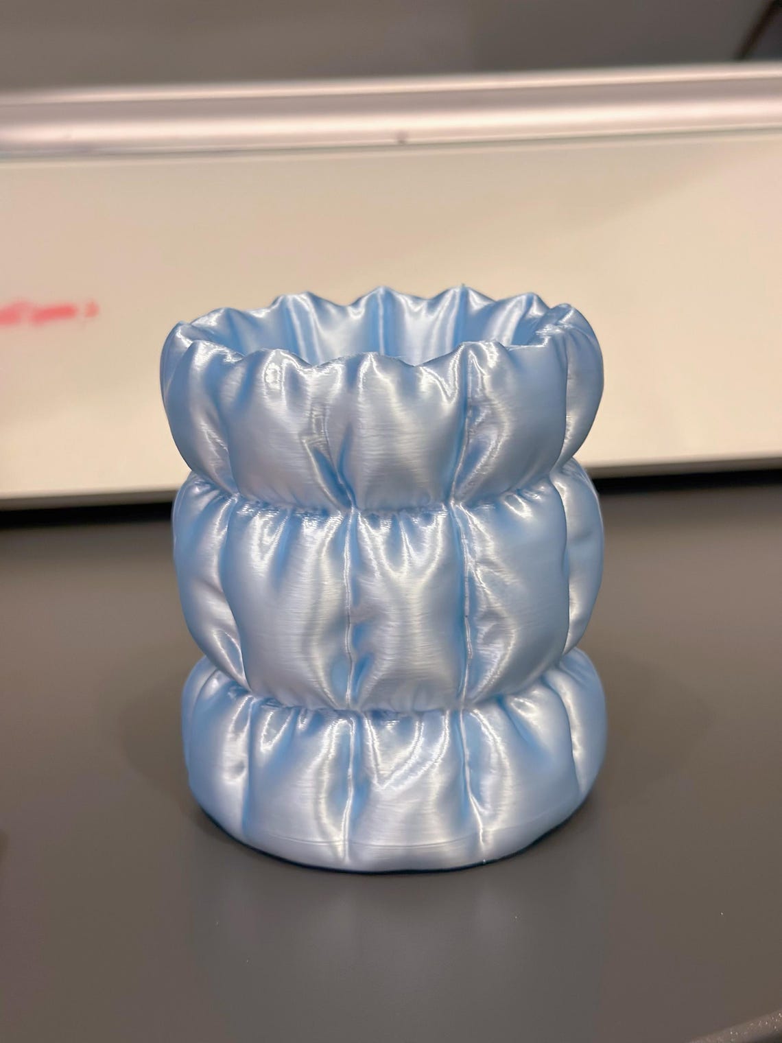 3D Printed Pen Holder: Puffy Sky Blue PLA Desk Organizer - Etsy