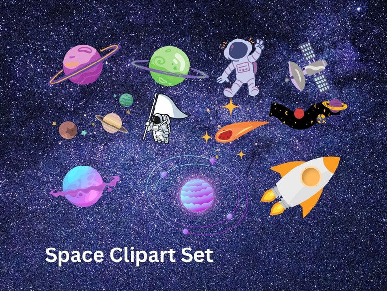 Space Graphics,space Clipart,planets Clipart Set, Outer Space Png ...
