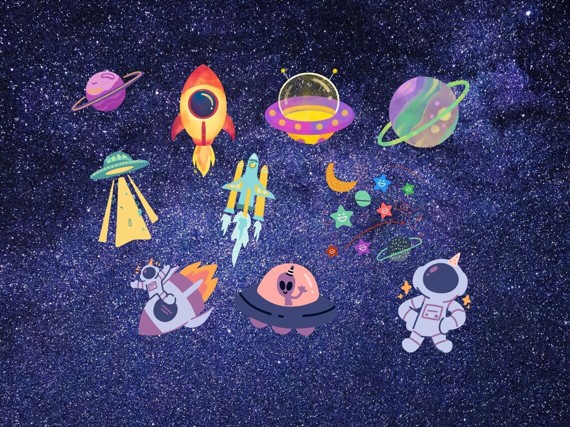 Space Graphics,space Clipart,planets Clipart Set, Outer Space Png ...