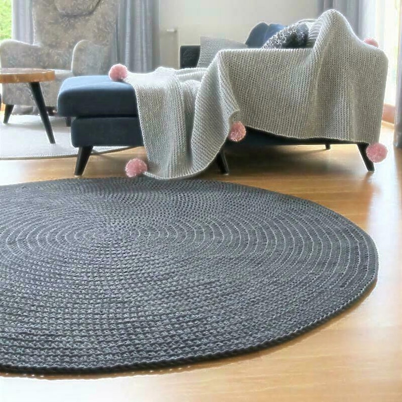 The Carpet is Knitted in Graphite Color - Etsy