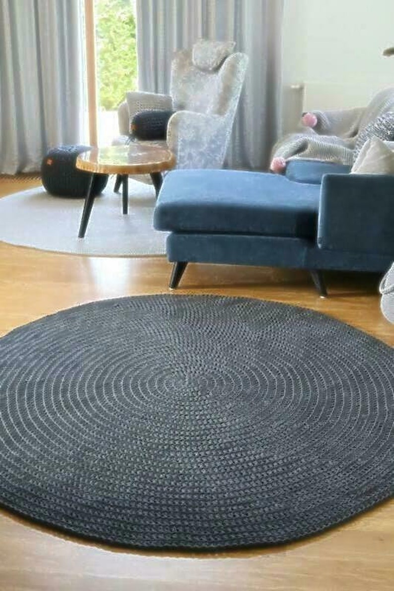 The Carpet is Knitted in Graphite Color - Etsy