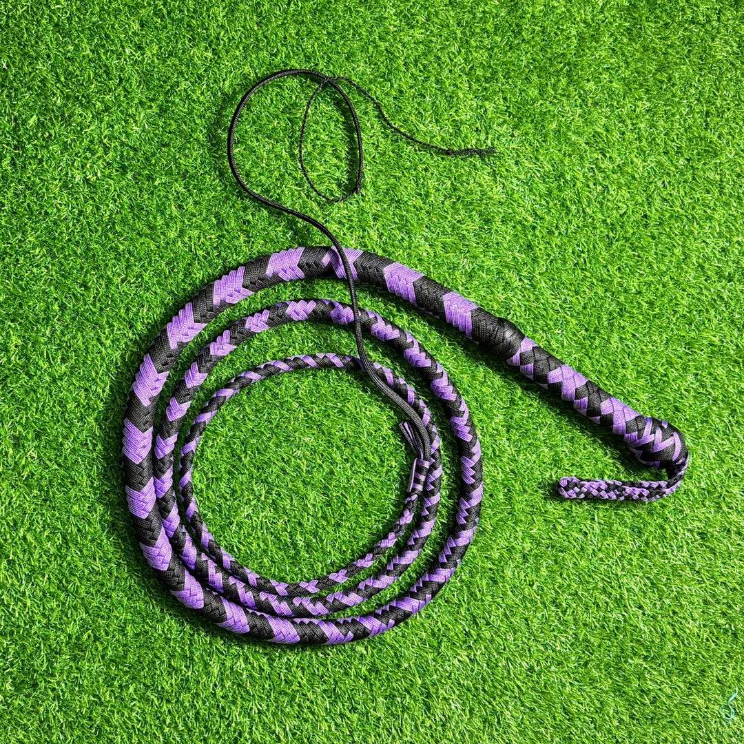 Handmade Purple & Black Nylon Bullwhip, Australian Style. - Etsy