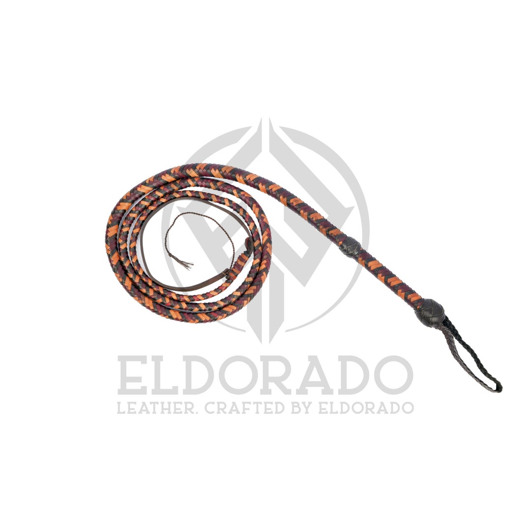 Handmade Cowhide Leather Bullwhip: Indiana Jones Style,6 Feet, 16 Plait ...