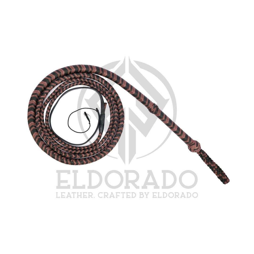 4 Ft to 12 Ft Black N Brown Nylon Shot Loaded Bullwhip, Australian ...