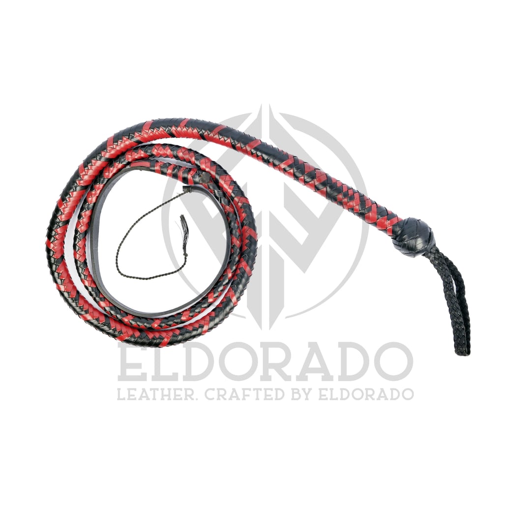 Snake Whip 12 Plaits Top Grain Leather Adult Whip Flogger Hunting ...