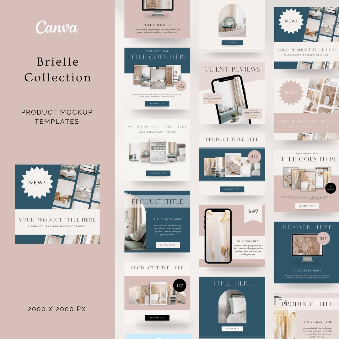 Brielle Collection Canva Product Mockup Templates - Etsy