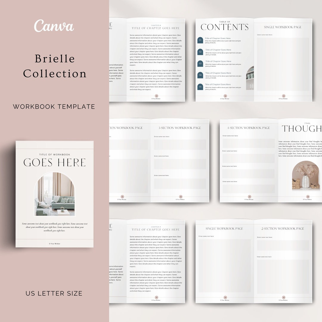 Brielle Collection Canva Workbook Template - Etsy
