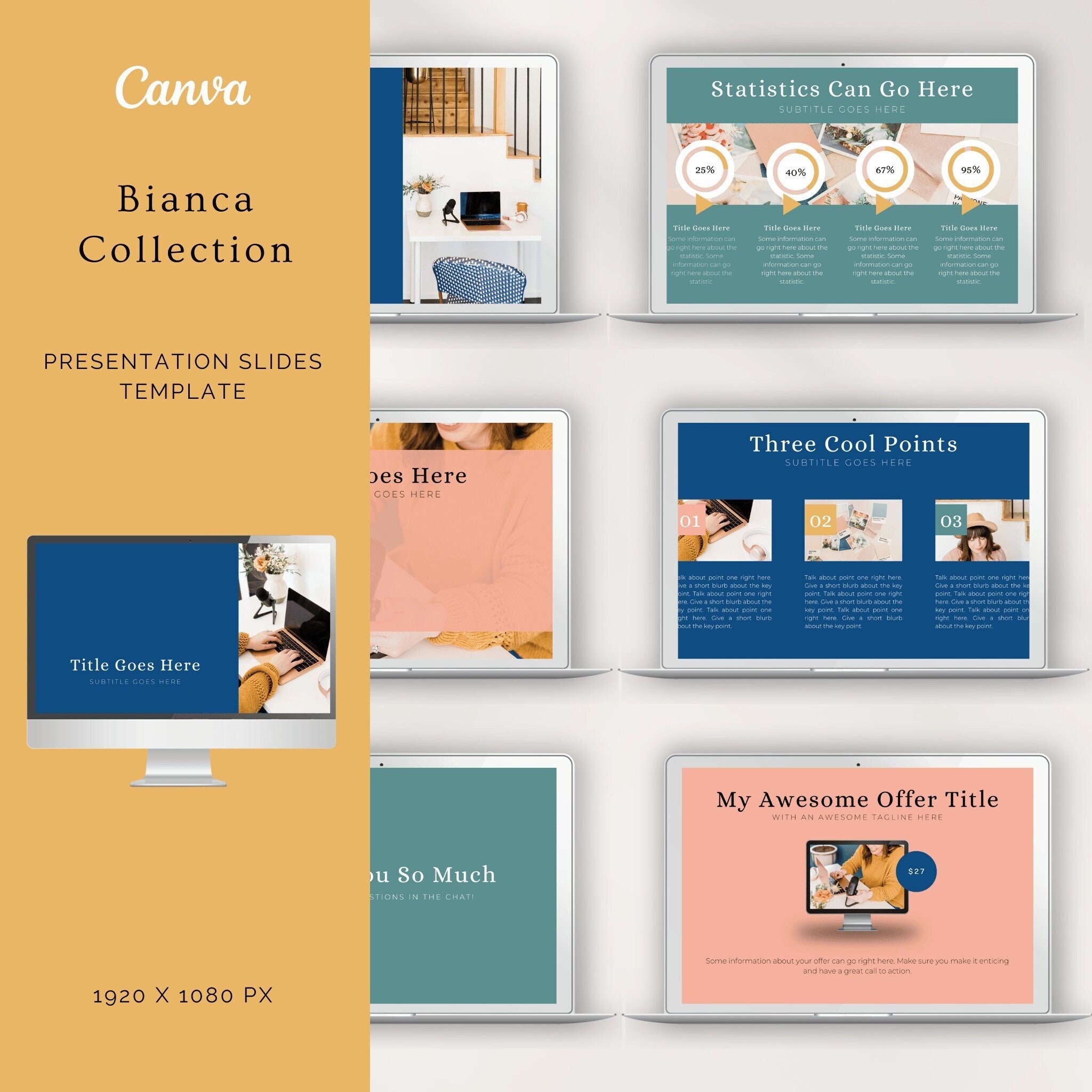 Bianca Collection Canva Presentation Slide Deck Template - Etsy