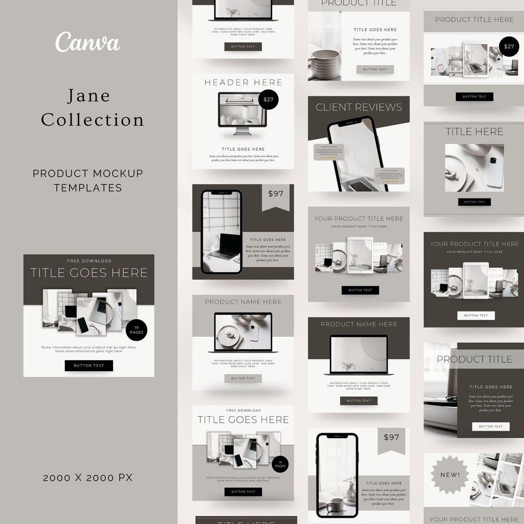 Jane Collection Canva Product Mockup Templates - Etsy