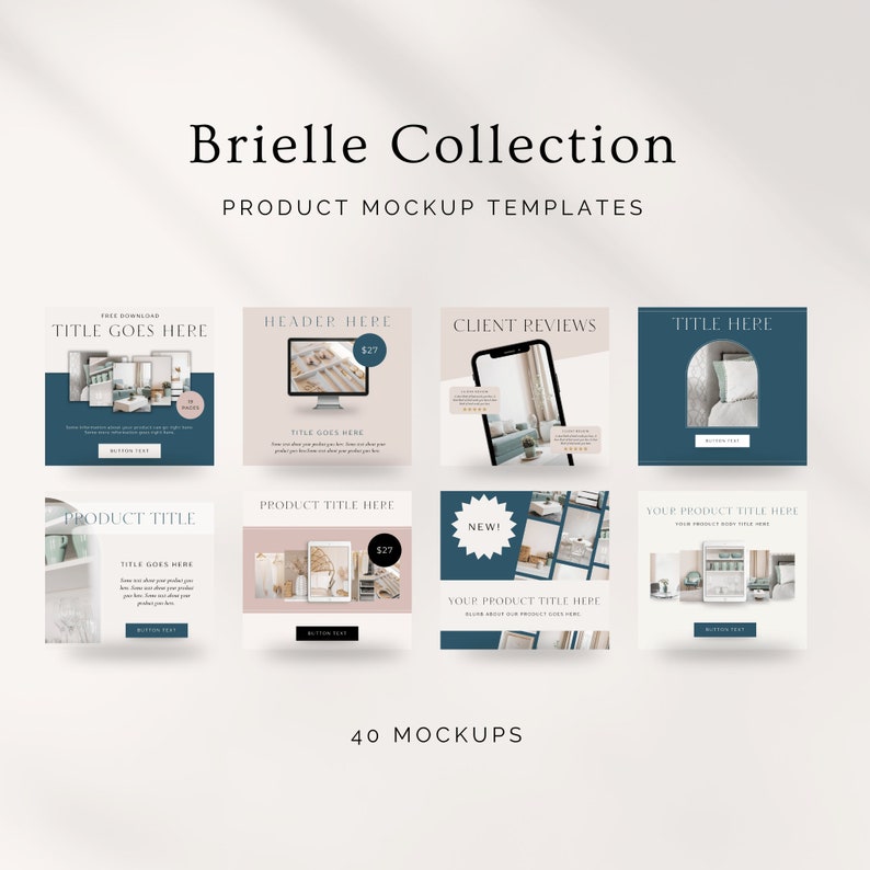 Brielle Collection Canva Product Mockup Templates - Etsy