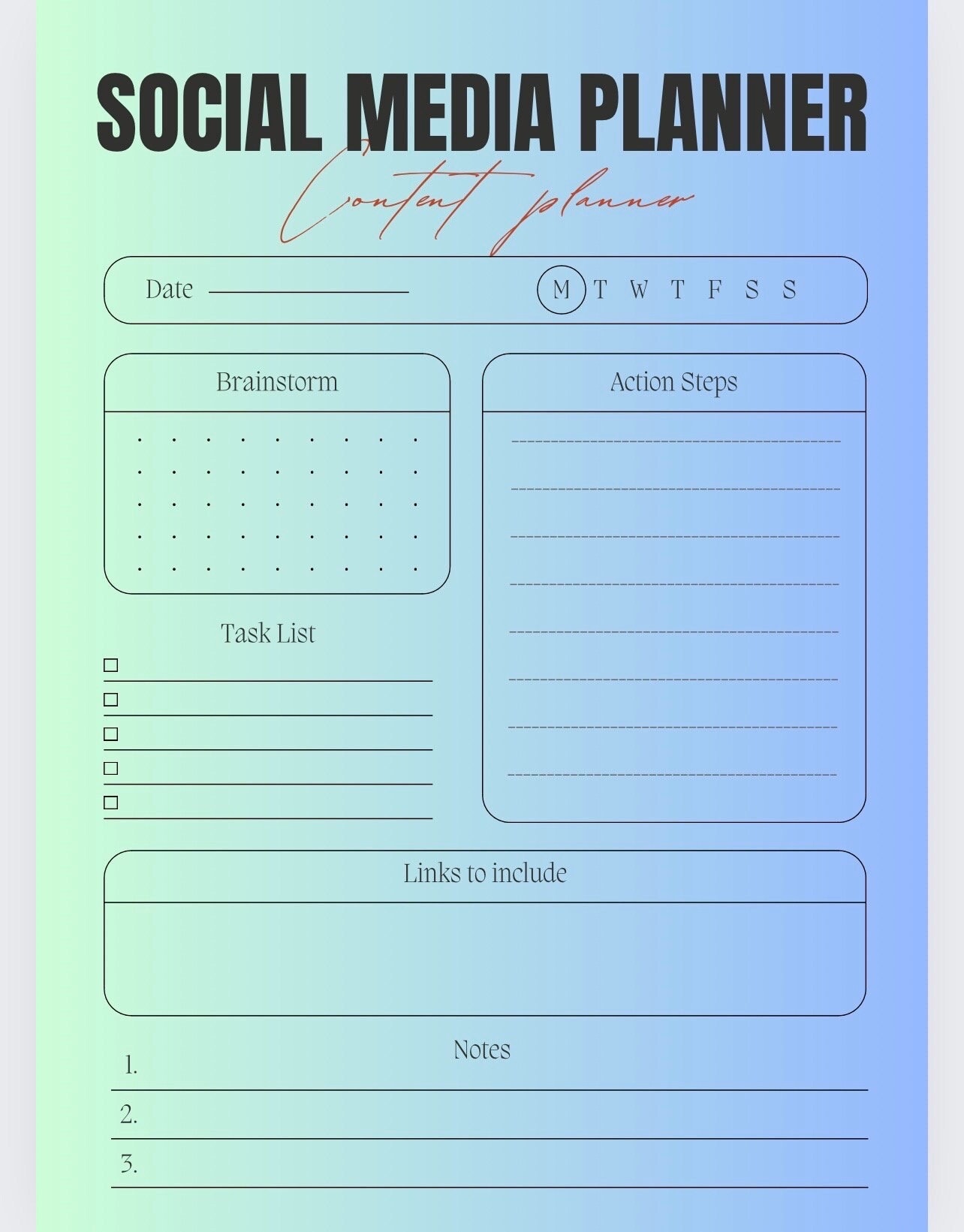 Social Media Content Planner - Etsy