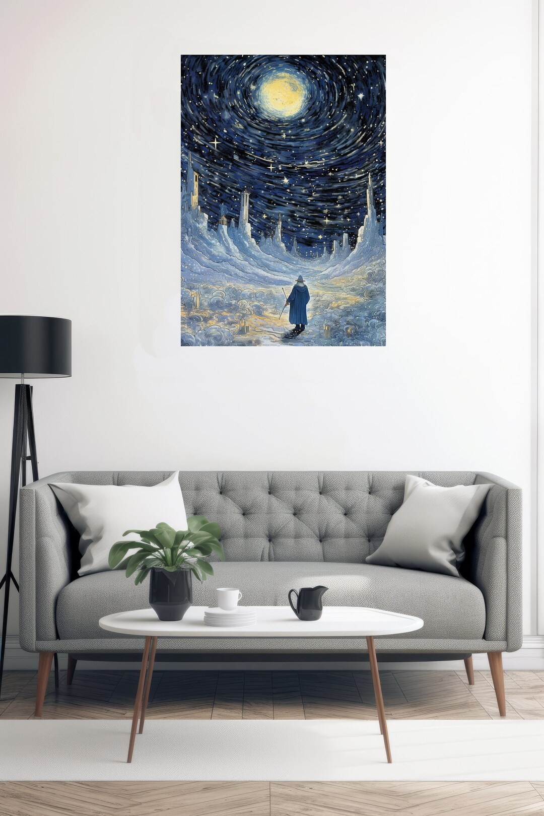 Azure Cosmos Art, Snowy Landscape Storybook Art - Etsy
