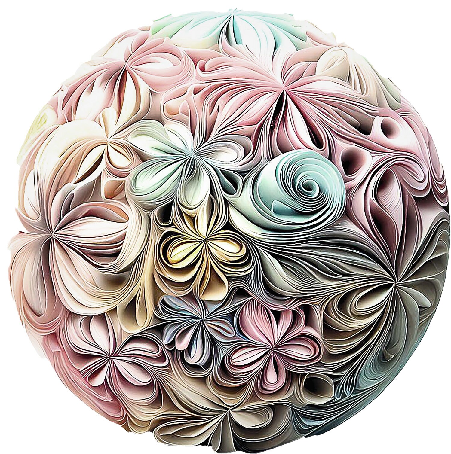 Beautiful Colored Paper Quilling Floral Balls Digital Print Clipart - Etsy