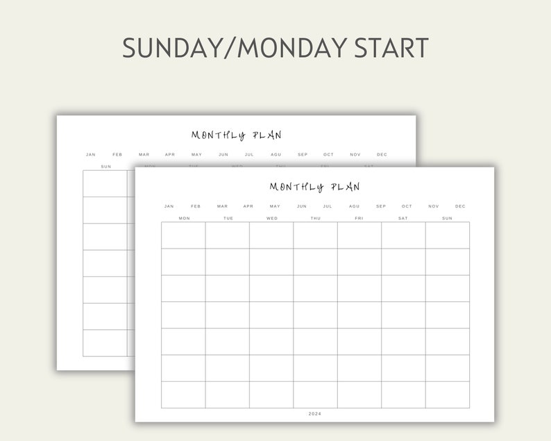 2024 Monthly Planner Printable, Fillable Productivity Planner, Monthly ...