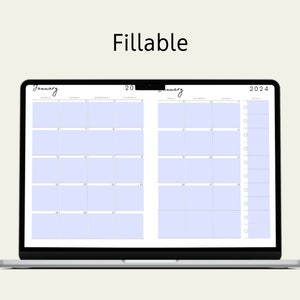 2024 Monthly Planner Printable, Dated Month on 2 Pages, 2024 Calendar ...