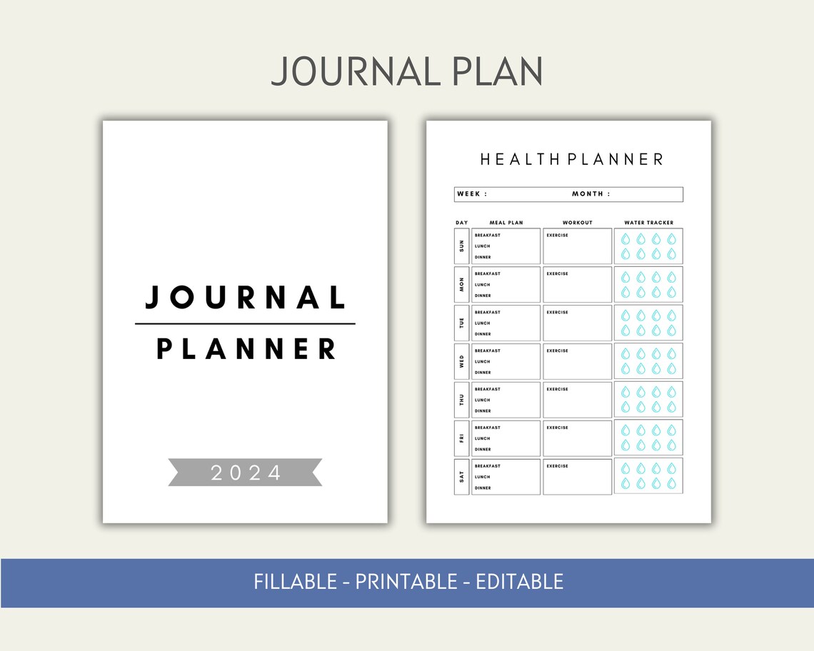 2024 Useful Printable Pdf Agenda, Fillable Journal Planner, Stay ...