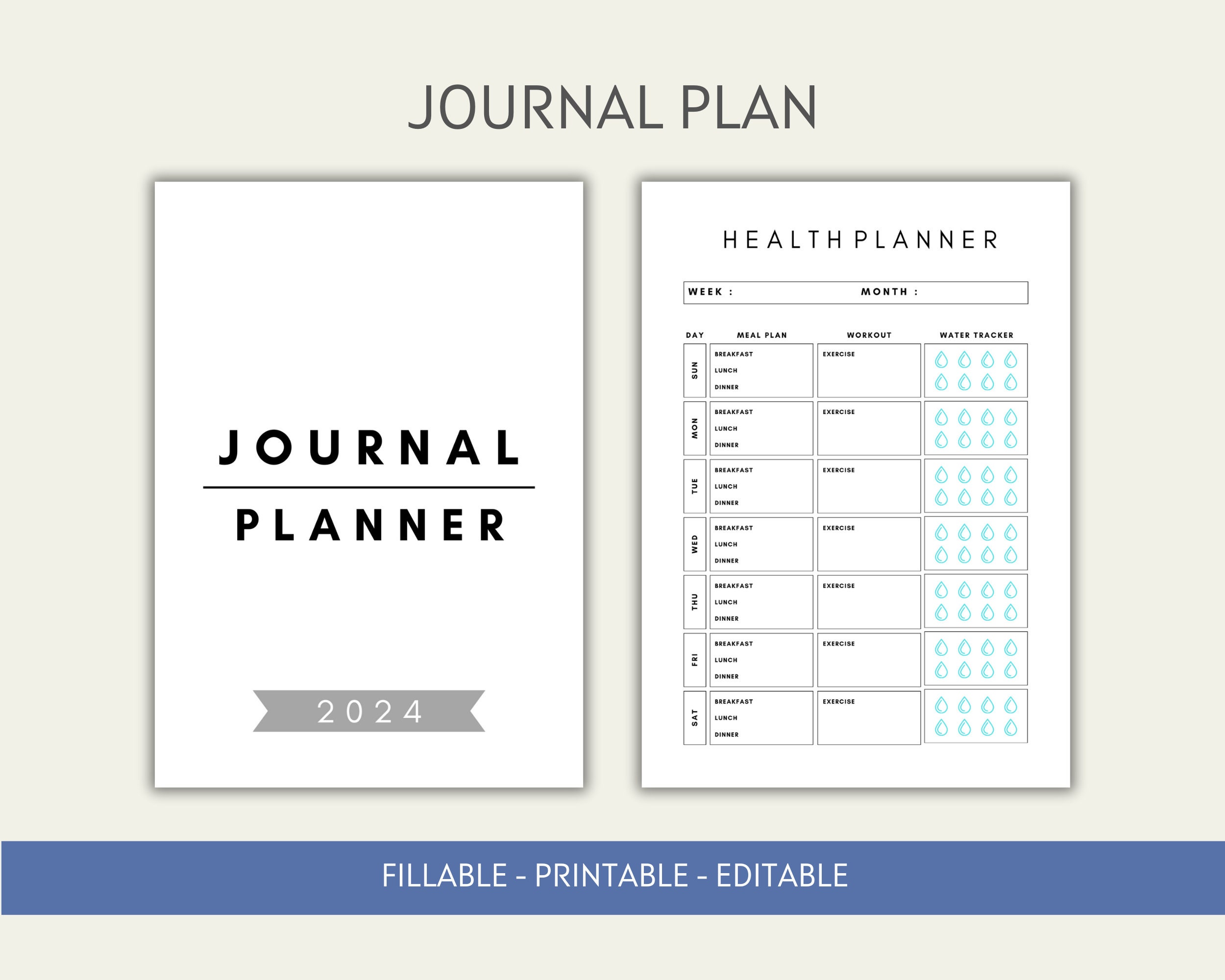 2024 Useful Printable Pdf Agenda, Fillable Journal Planner, Stay ...
