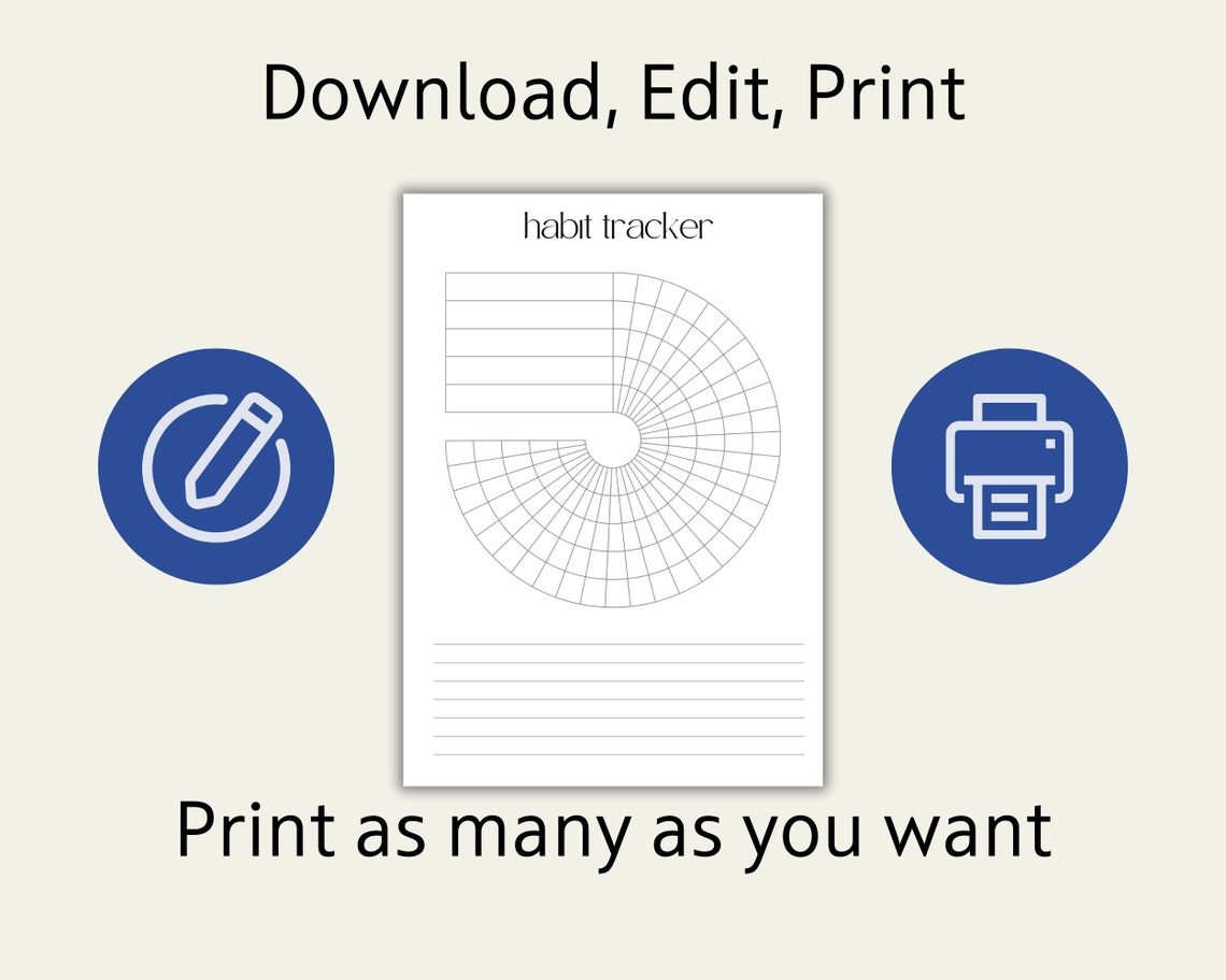 Monthly Habit Tracker Printable, Habit Tracker Template, Routine ...