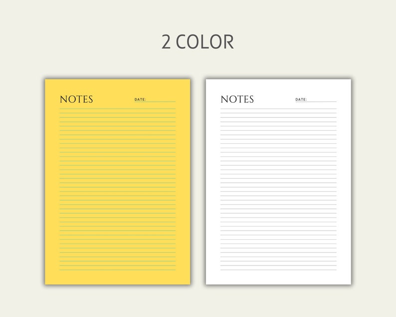 Notes Page Printable, Lined Notes Template, Note Taking, Writing Paper ...