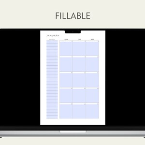 Printable Monthly Planner 2024, Month at a Glance, Minimalist Two Pages ...