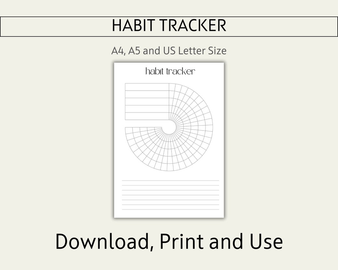 Monthly Habit Tracker Printable Habit Tracker Template - Etsy