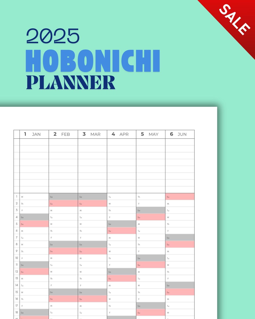 2025 Hobonichi Style Printable Planner Agenda, 2025 Printable Planner ...