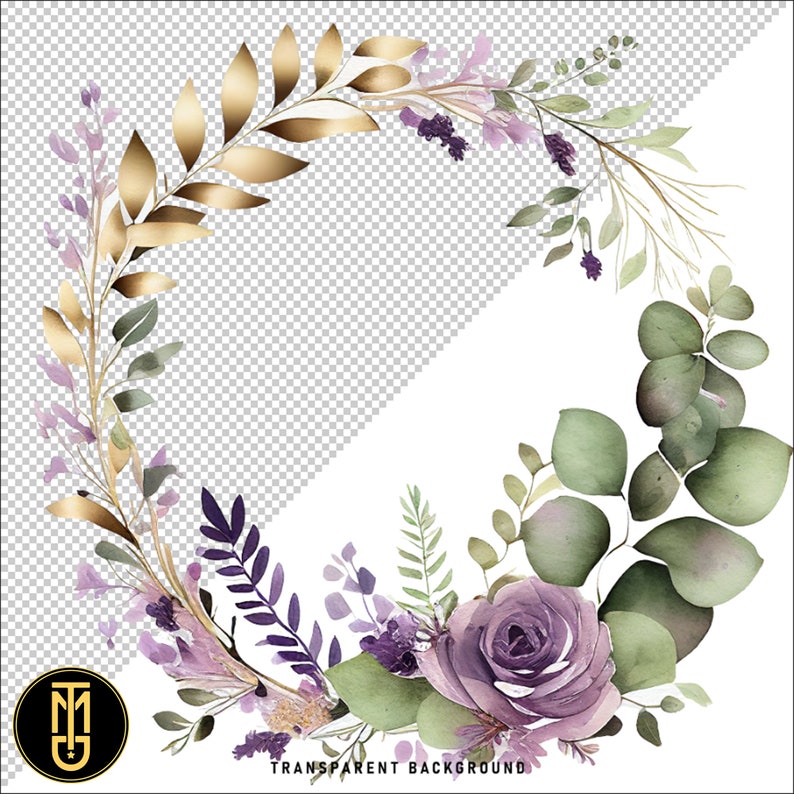 Watercolor Botanical Clipart Frame Watercolor Floral Fall - Etsy