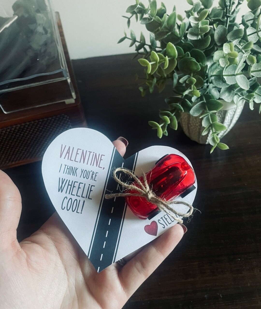 Race Car Valentine Cards Assembled Car Valentine Tags Boy Valentines ...