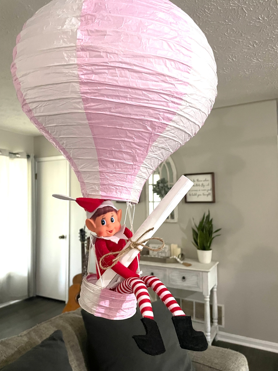 Elf Hot Air Balloon Arrival Baby Pink Elf Scenes 2023 Elf Activities - Etsy