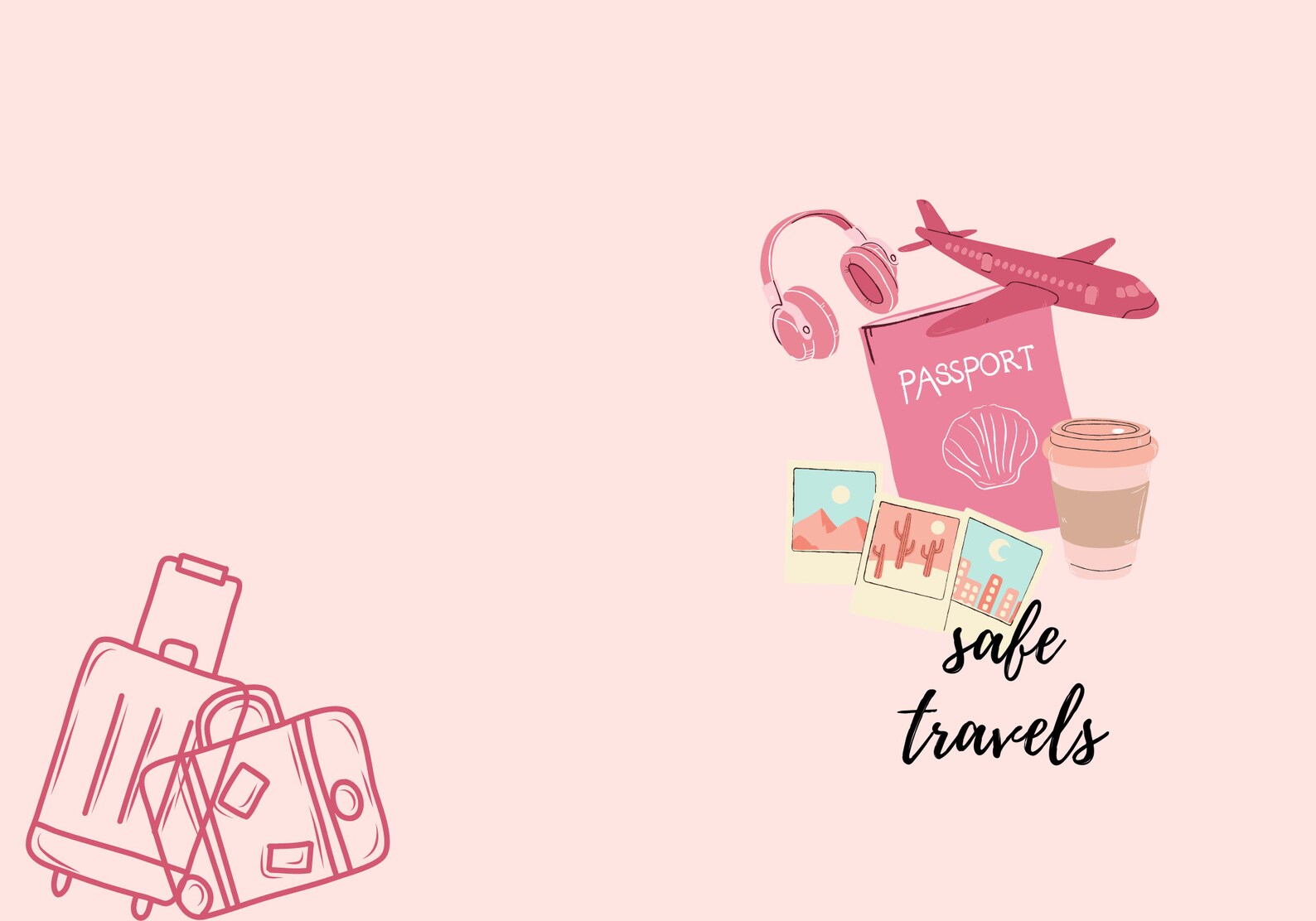 Editable Canva Template for Travel Wishing Card - Etsy