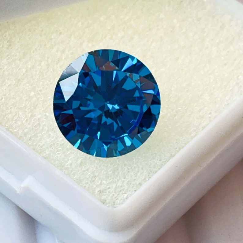 Gorgeous Blue Synthetic Diamond Beautiful Ring Size Gemstone Lab Made ...
