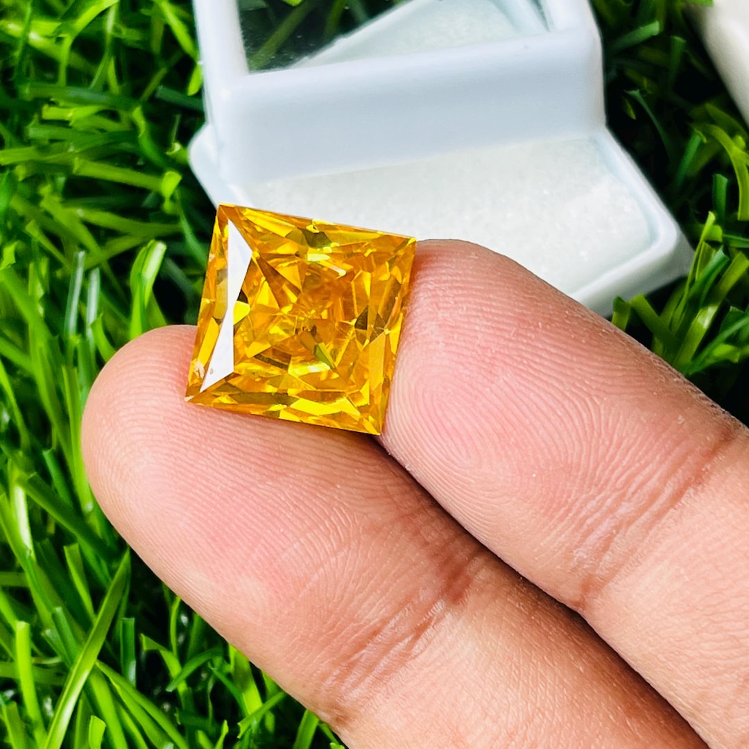 Amazing! Princess Cut Yellow Topaz Beautiful High Quality Gemstone ...