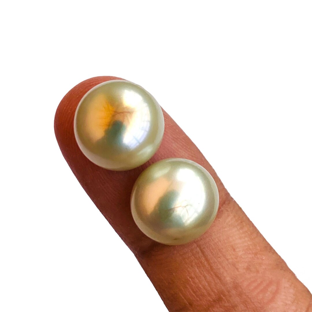 Green Light Basra Pearl 100% Natural 2 Pieces Beautiful Fresh Water ...