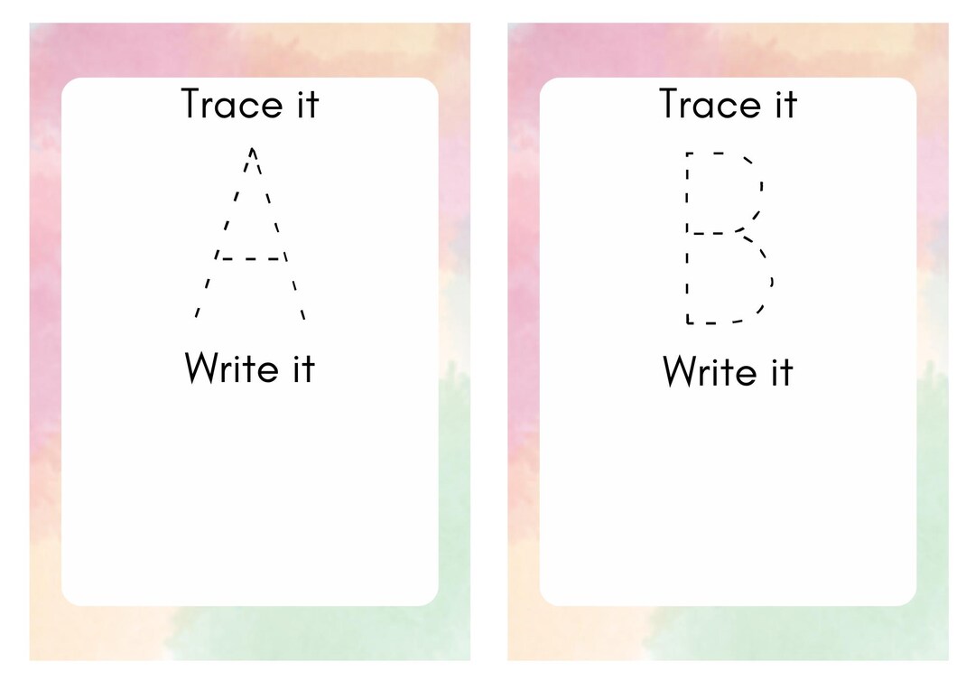 Trace It, Write It Alphabet Cards - Etsy