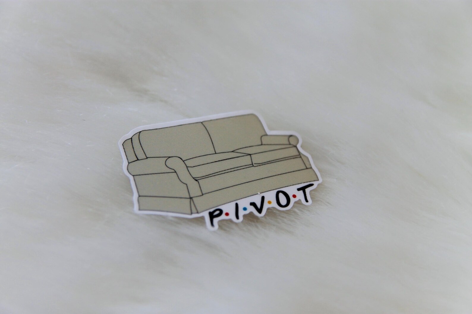 Friends Couch Pivot Stairs Scene|laminated Vinyl Stickers|pivot Sofa ...