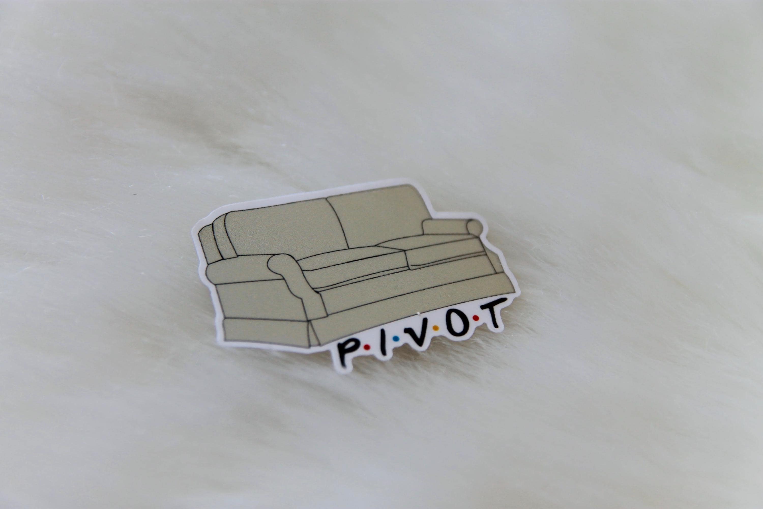 Friends Couch Pivot Stairs Scene|laminated Vinyl Stickers|pivot Sofa ...