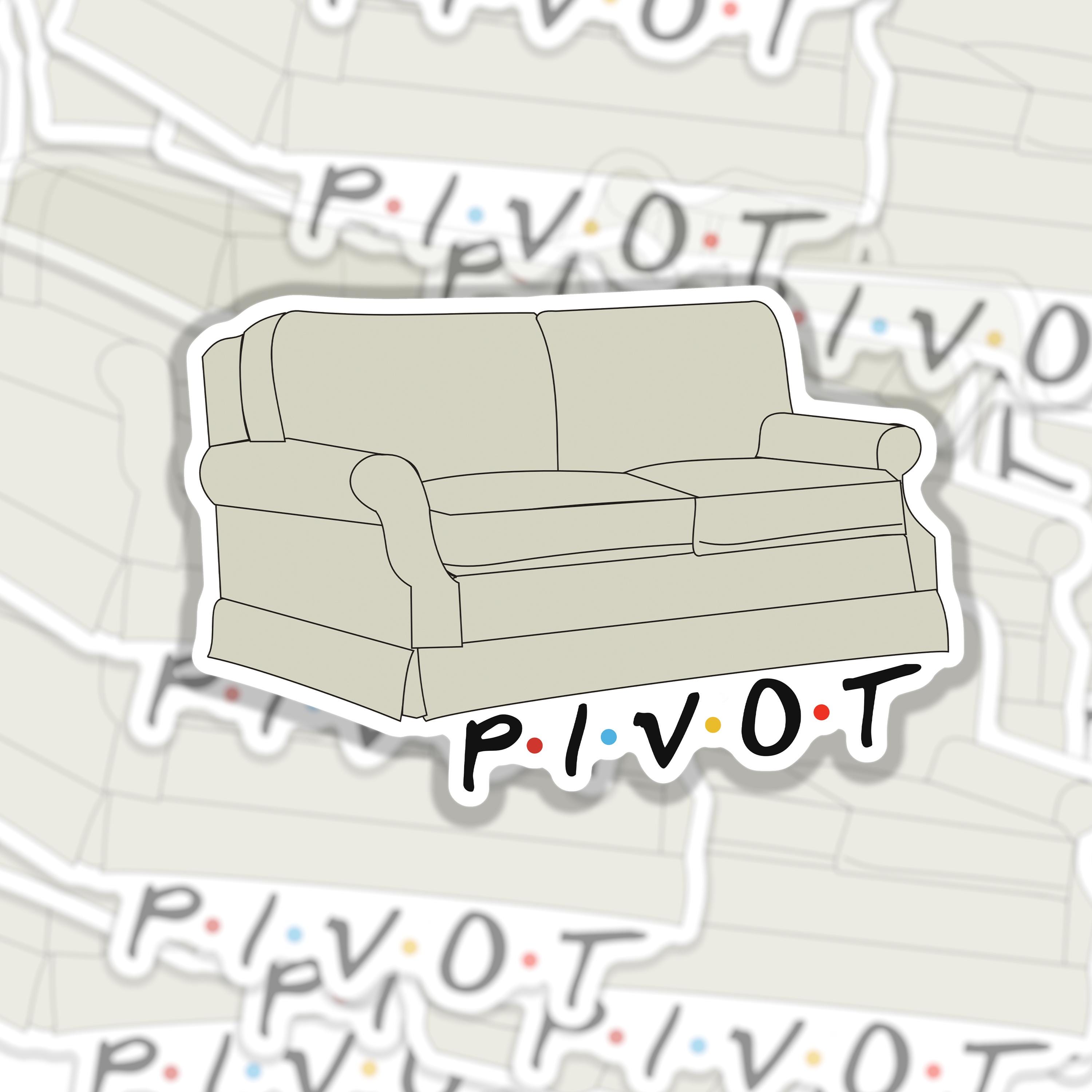 Friends Couch Pivot Stairs Scene|laminated Vinyl Stickers|pivot Sofa ...