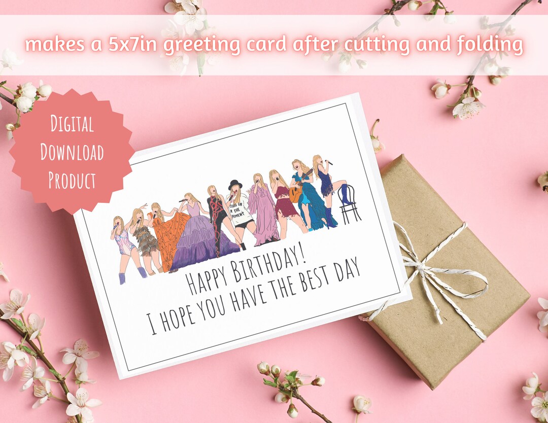 Taylor Swift Eras Printable Birthday Cardi Hope You Have the Best ...
