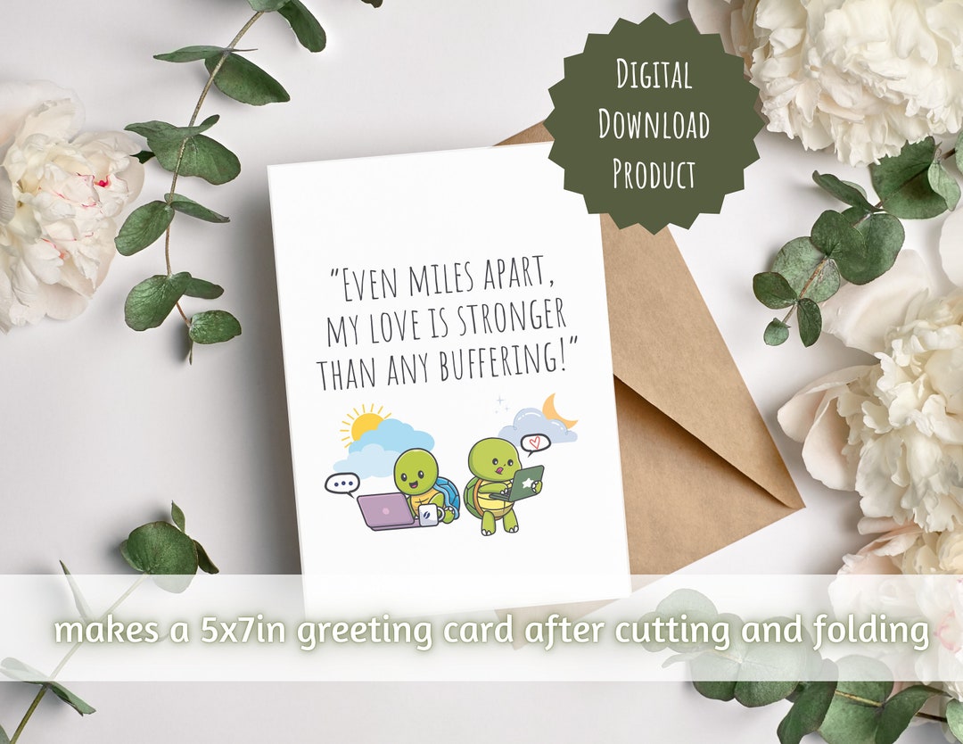 Long Distance Relationship Card | 5x7in | Printable Greeting Card|gift ...