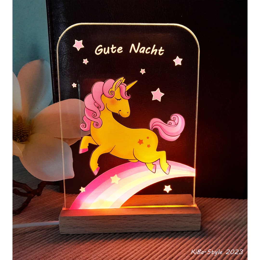 Personalized Night Light Unicorn, Good Night, LED, Birthday, Gift ...