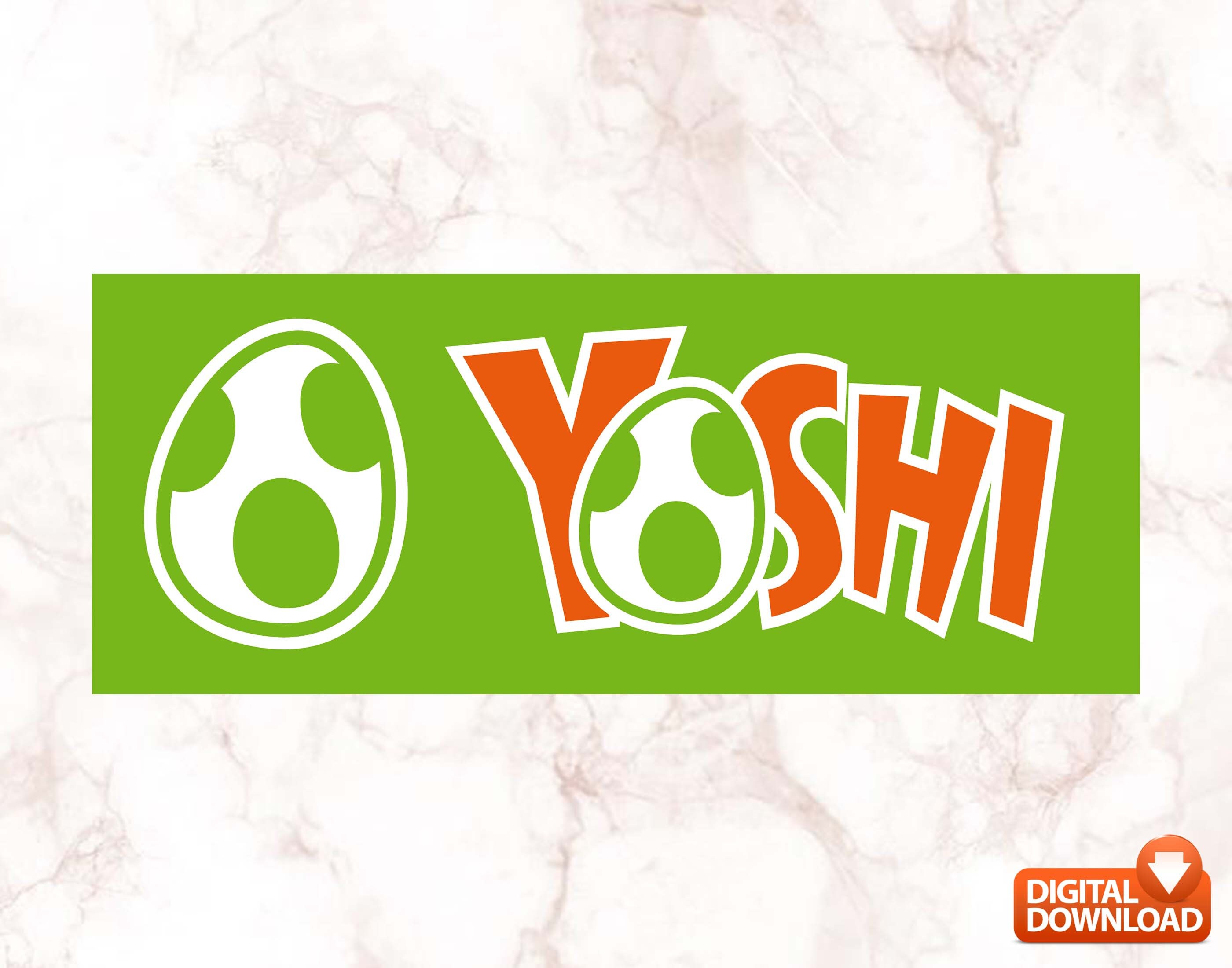 Yoshi Name Super Mario SVG DXF PNG Digital Instant Download - Etsy ...