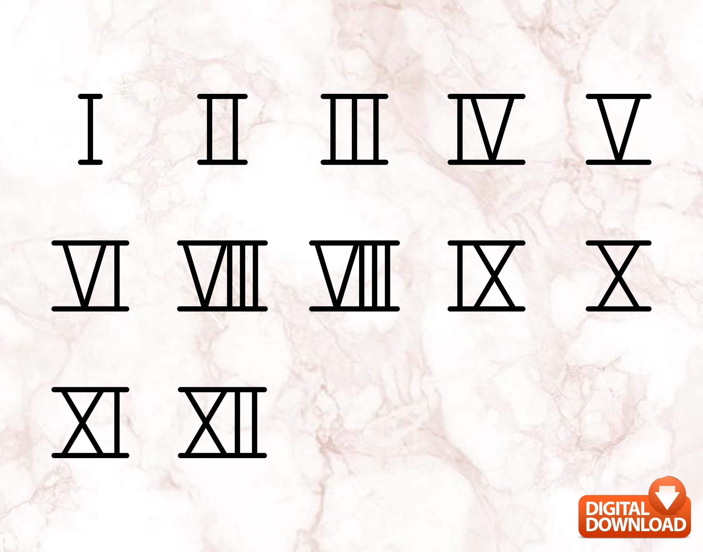 Roman Numerals Svg Roman Numerals Dxf Roman Numerals Png - Etsy